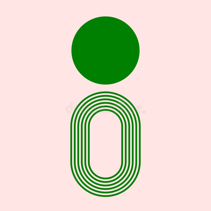 Vector Graphic in a Modern Art Style, Comprising of a Green Circle and ...