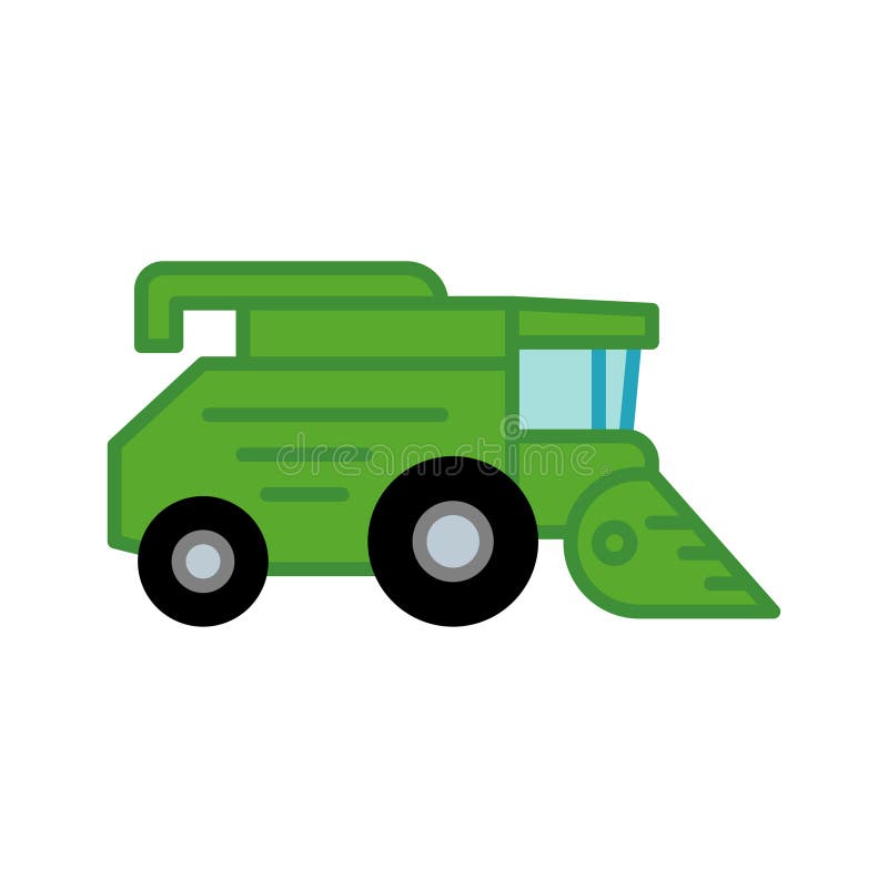 Vector Graphic of a Modern Combine Harvester, Isolated on White Stock ...