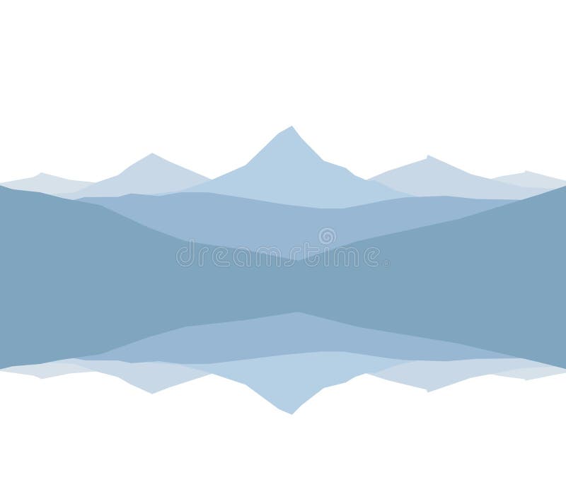 Vector Graphic Mountain Lake Landscape with Reflection Stock Vector ...