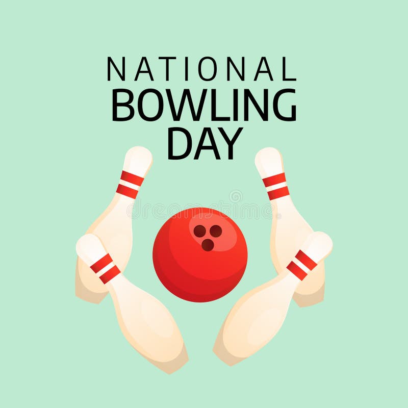 National Bowling Day Poster Design Stock Vector - Illustration of ...