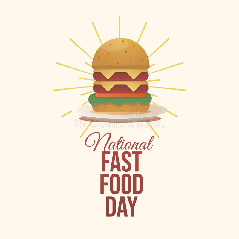 National Fast Food Day Sign Stock Illustration - Illustration of health ...