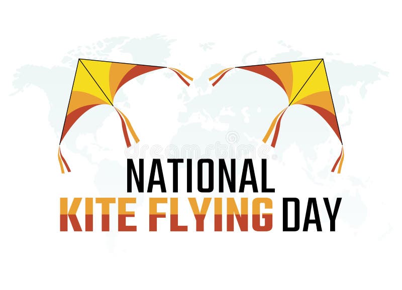 National Kite Flying Day on February 8 of Sunny Sky Background in Kids ...