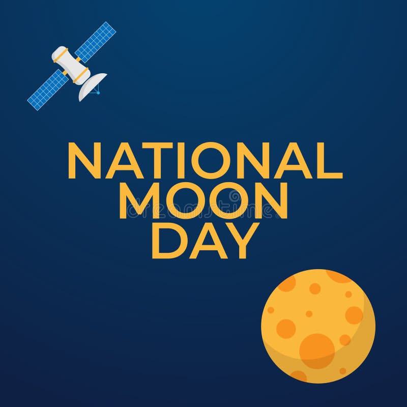 National Moon Day with Moon with American Flag Vector Stock Vector ...