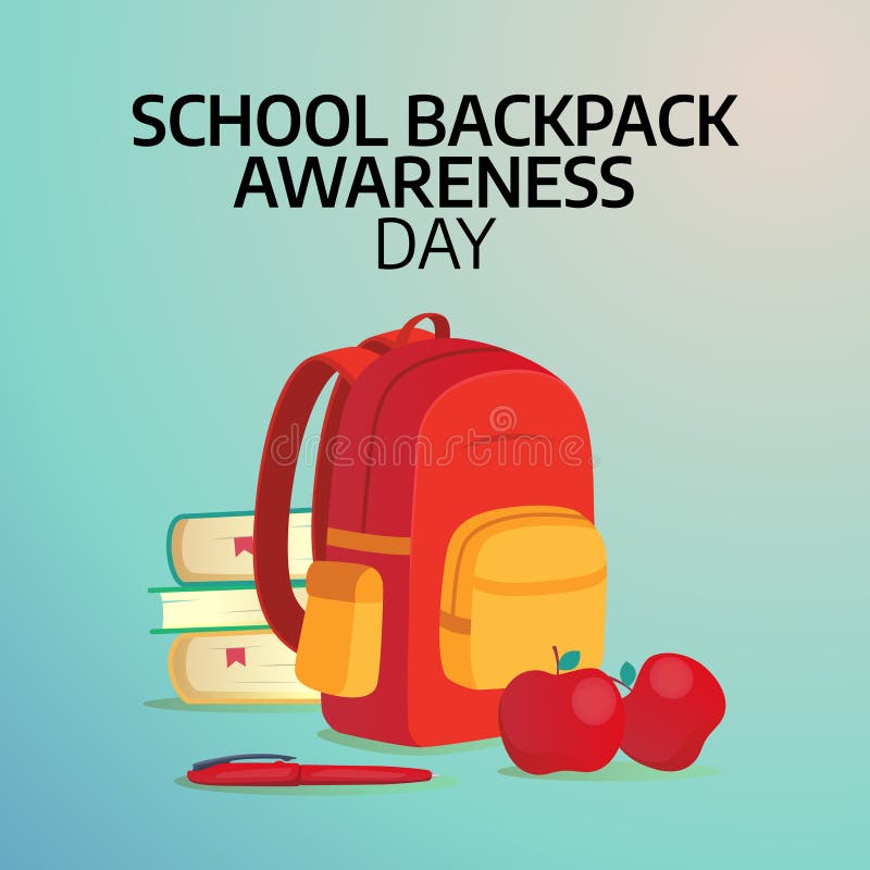 National School Backpack Awareness Day Stock Vector - Illustration of ...