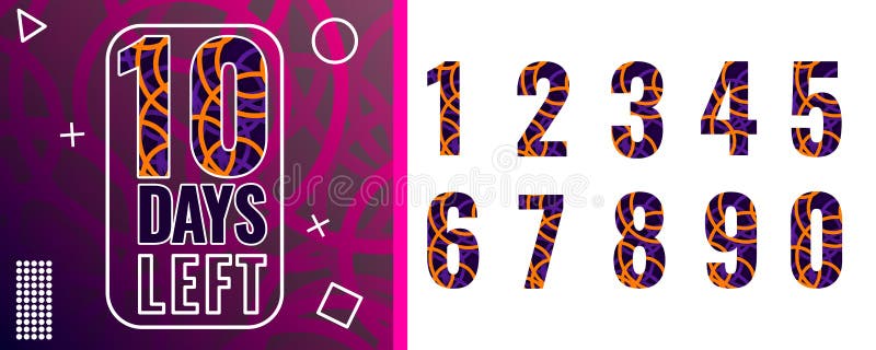 A Set of Number with Abstract Curvy Element Stock Vector - Illustration ...