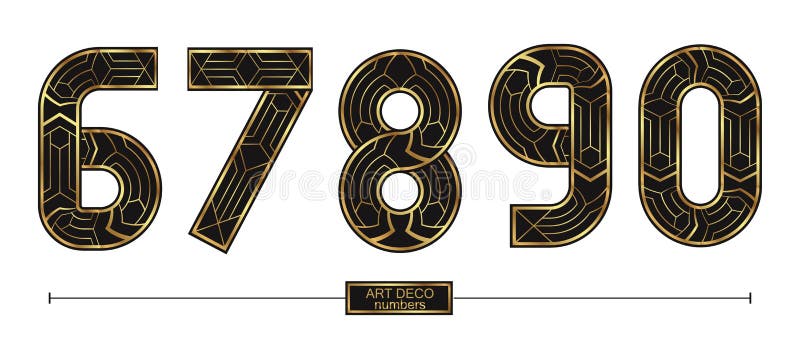 Numbers Art Deco Style in a Set 67890 Stock Vector - Illustration of ...
