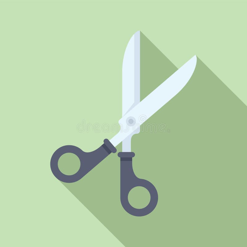 Flat Design Illustration of Scissors with Long Shadow Stock ...
