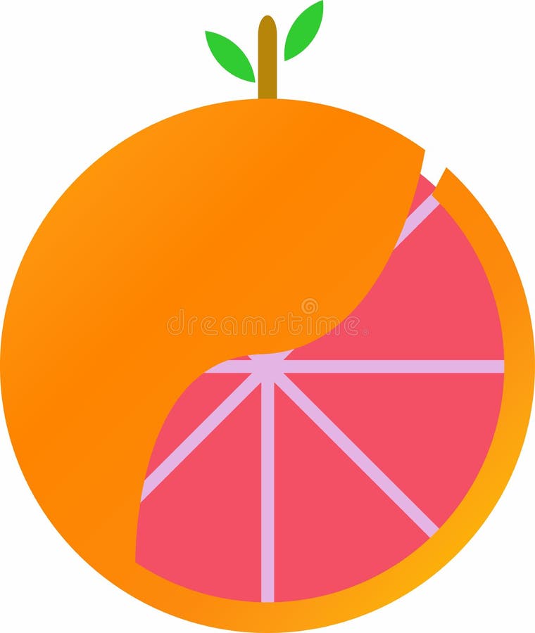 Vector Graphic: Partially Peeled Orange Stock Illustration ...