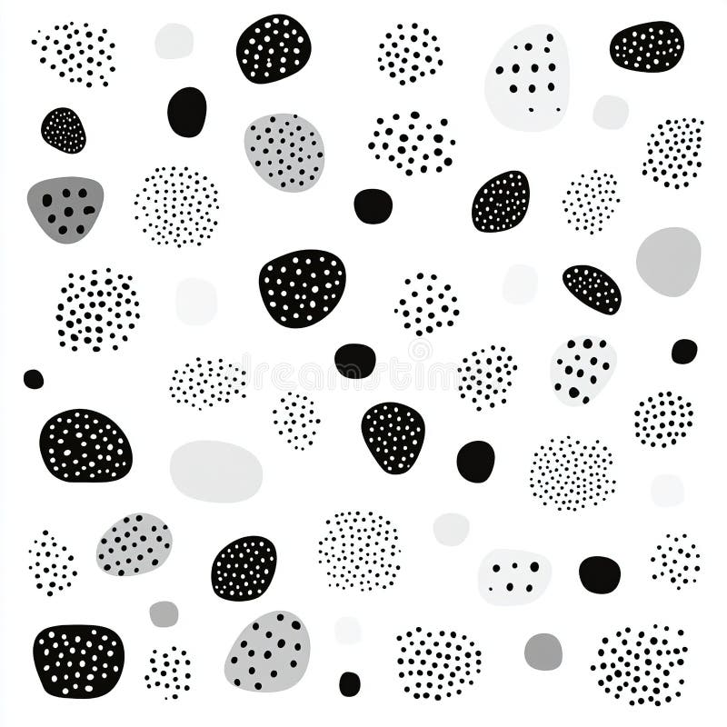 Graphic Pattern with Soft Shapes with Spots of Different Shapes Stock ...