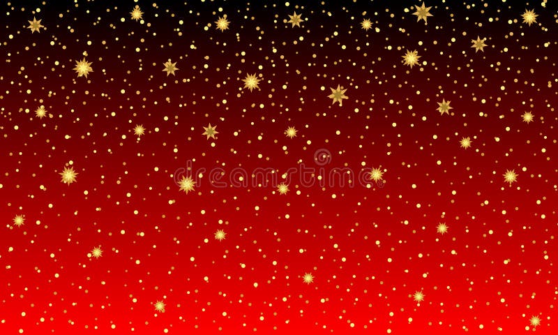 Gold Glitter Texture with Dots and Stars. Gradient Black and Red ...
