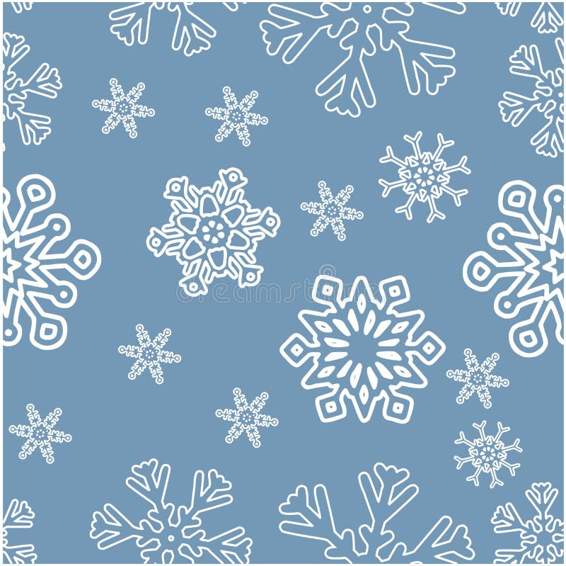 Seamless Winter Background with Various Snowflakes. Stock Vector ...