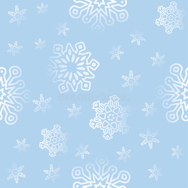 Seamless Winter Background with Various Snowflakes. Stock Vector ...