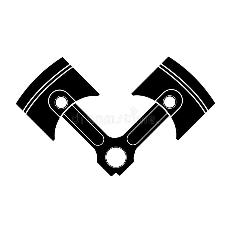 Engine Piston and Connecting Rod Stock Illustration - Illustration of ...