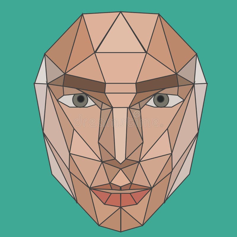 Vector Graphic Polygon Face of a Girl Stock Vector - Illustration of ...