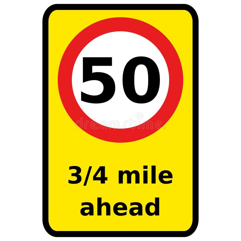 Vector Graphic of a Rectangular Yellow Sign Warning of Mandatory Speed ...