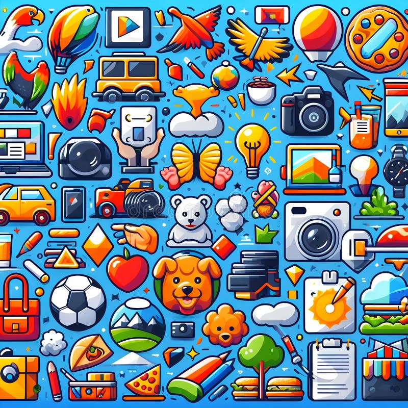 Image of Everyday Objects 1 Stock Illustration - Illustration of face ...