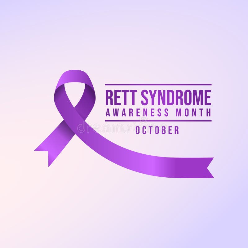 Rett Syndrome Awareness Month October Handwritten Lettering and Purple ...