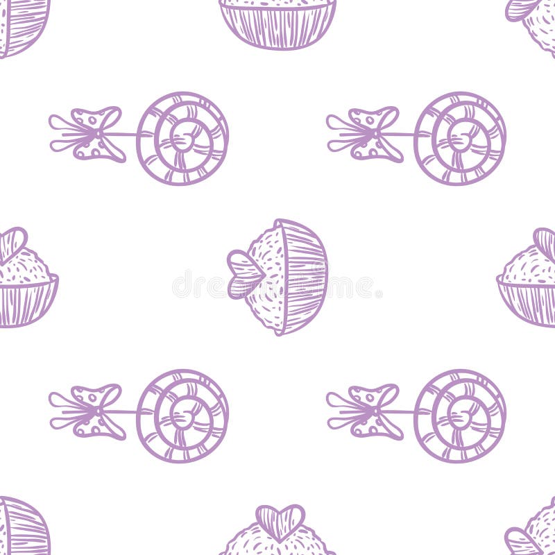 Vector Graphic Seamless Pattern with Candies and Sweets 2 Stock ...