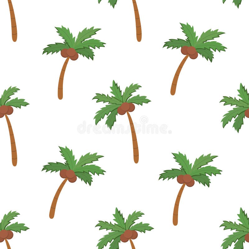 Vector Graphic Seamless Pattern with Palm Trees Stock Illustration ...