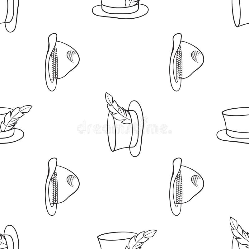 Various hats collection 2 stock vector. Illustration of feather - 7222398