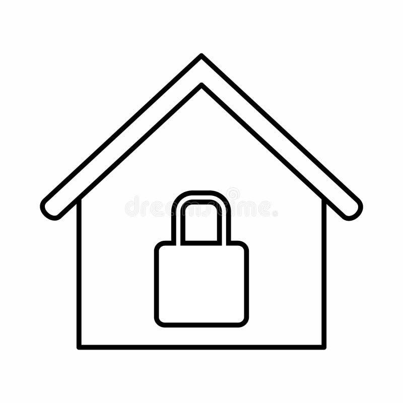 Vector Graphic of Secure House - Line Style - Simple Illustration ...