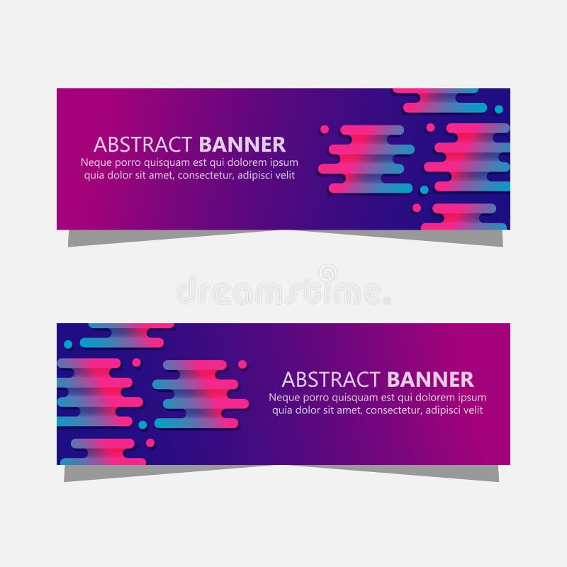 Vector Graphic of Set Abstract Web Banner with Text . Stock ...