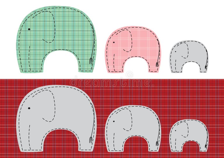 Vector Graphic Set with Elephants Stock Vector - Illustration of ...