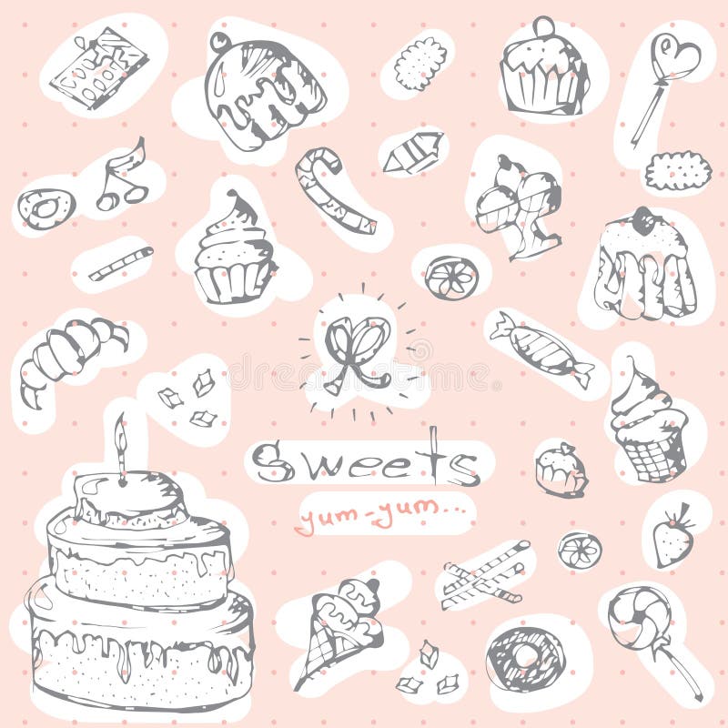 Cupcake set stock vector. Illustration of biscuit, cute - 26872225