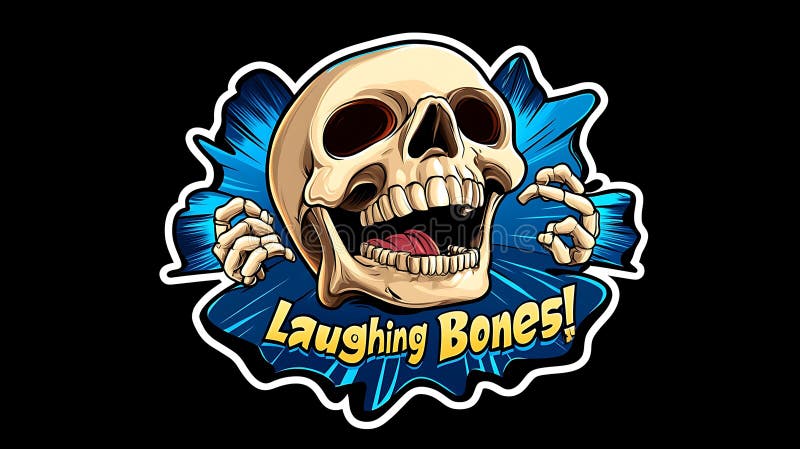 Graphic of a Skeleton with Laughing Expression Stock Illustration ...