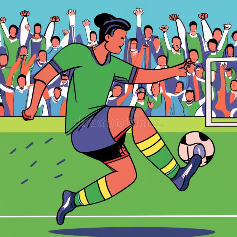 VECTOR GRAPHIC of a SOCCER PLAYER SCORING a GOAL Stock Vector ...