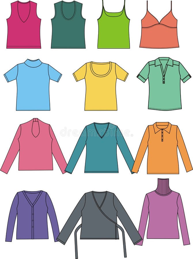 Vector Graphic T-shirts in Different Colors Stock Vector - Illustration ...