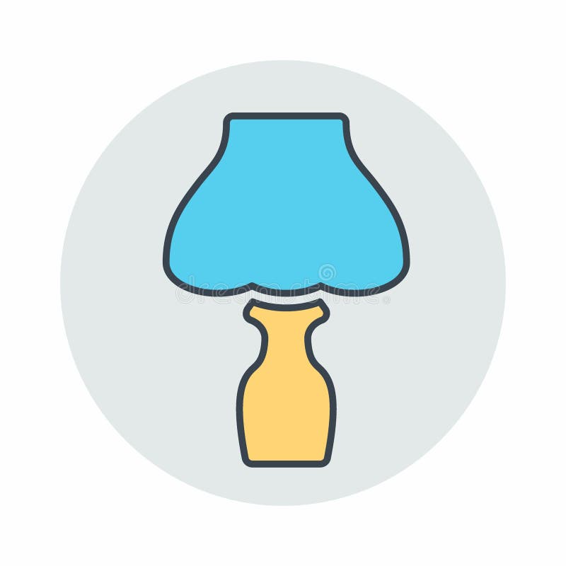 Vector Graphic of - Table Lamp - Color Mate Style Stock Vector ...
