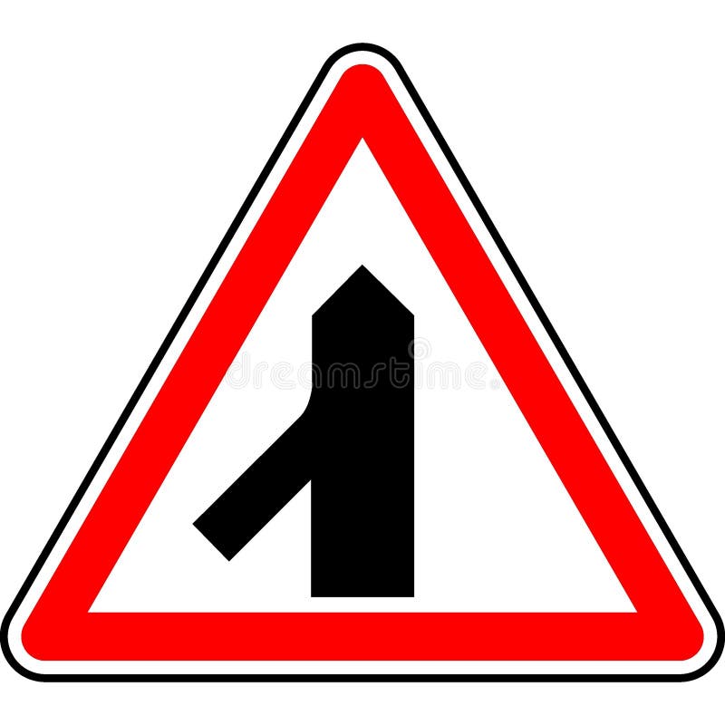 Vector Graphic of a Uk Merge from Left Road Sign. it Consists of a ...