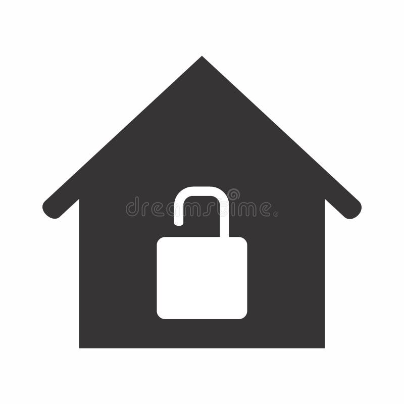 Vector Graphic of Unlocked House - Black Style - Simple Illustration ...