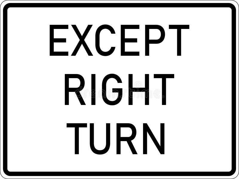 Vector Graphic of a Usa Except Right Turn Highway Sign. it Consists of ...