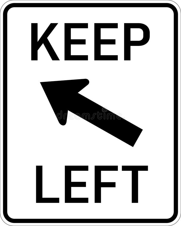 Vector Graphic of a Usa Keep Left MUTCD Highway Sign. it Consists of ...