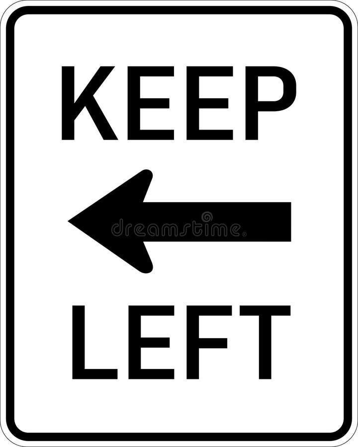 Vector Graphic of a Usa Keep Left MUTCD Highway Sign. it Consists of ...
