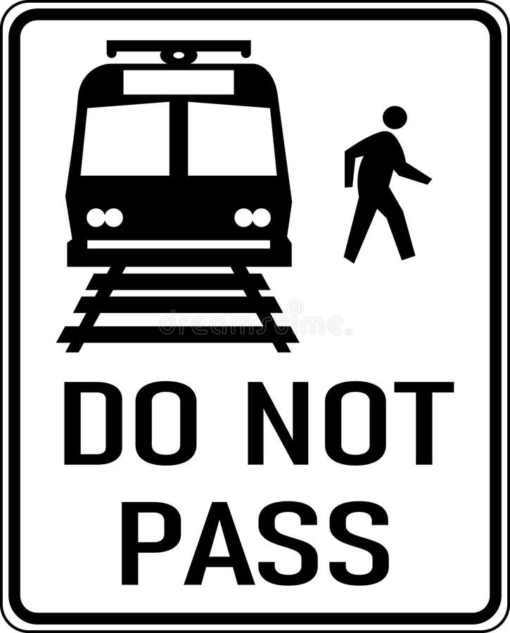 Vector Graphic of a Usa Light Rail, Do Not Pass MUTCD Highway Sign. it ...