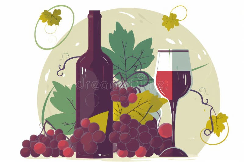Vector Graphic Visualization of Wine Glasses. Generative Ai Stock ...