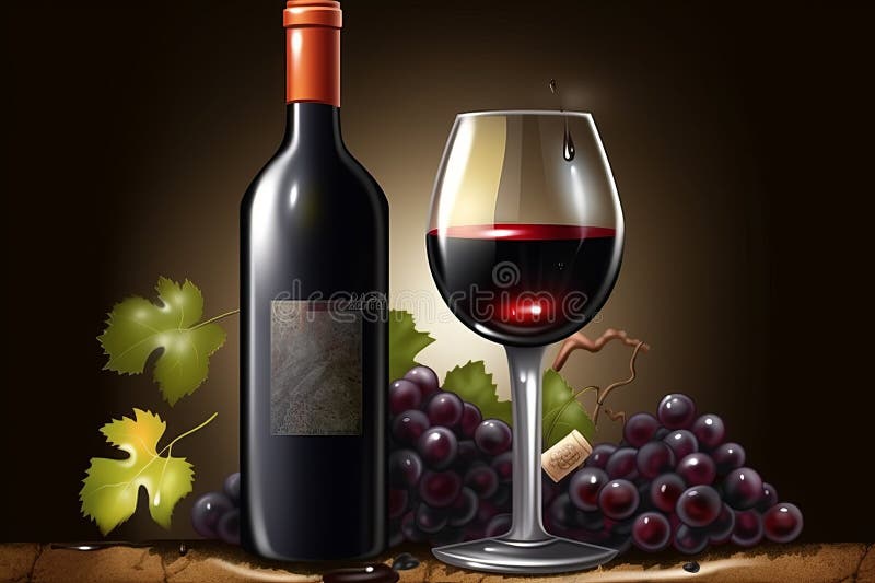 Vector Graphic of a Wine Cup Layout. Generative Ai Stock Illustration ...