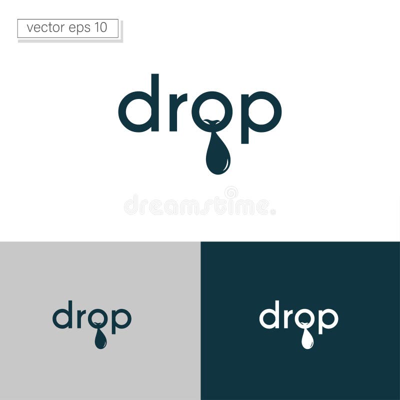 Vector Graphic Word Drop Logo Design Stock Vector - Illustration of ...