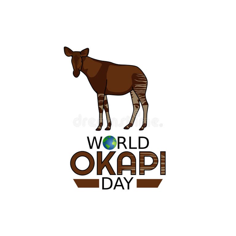 Vector Graphic of World Okapi Day Stock Vector - Illustration of hoof ...