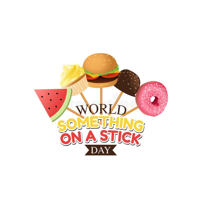 World Something on a Stick Day Vector Illustration Stock Vector ...