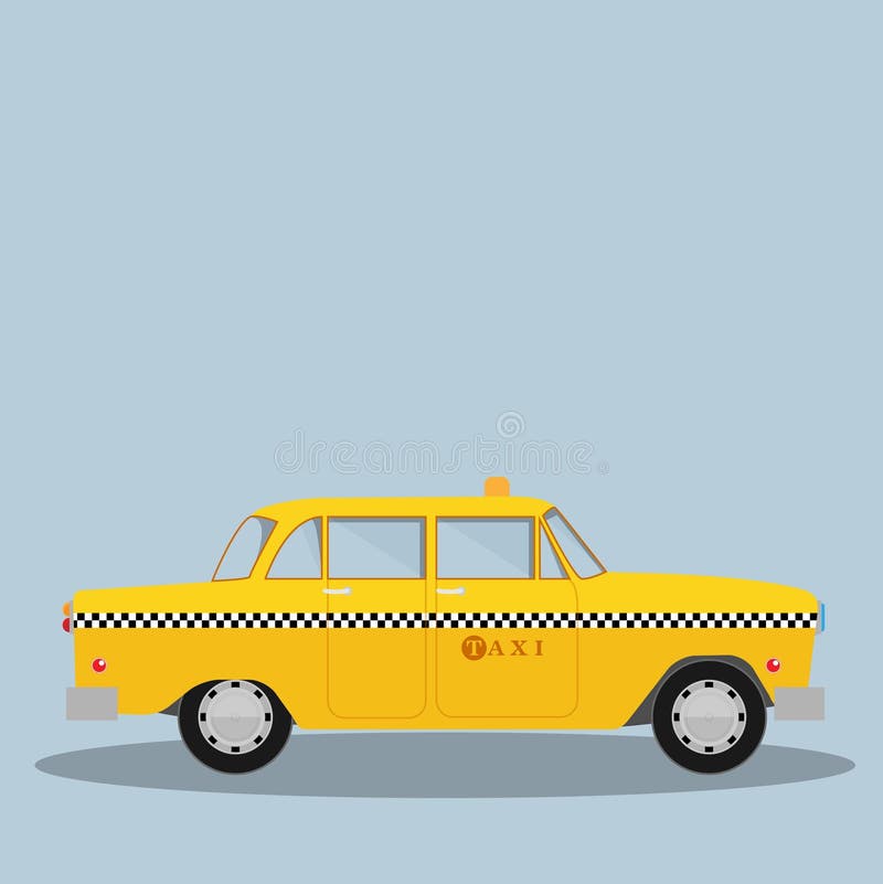 Vintage Yellow New York Taxi Stock Vector - Illustration of reflection ...
