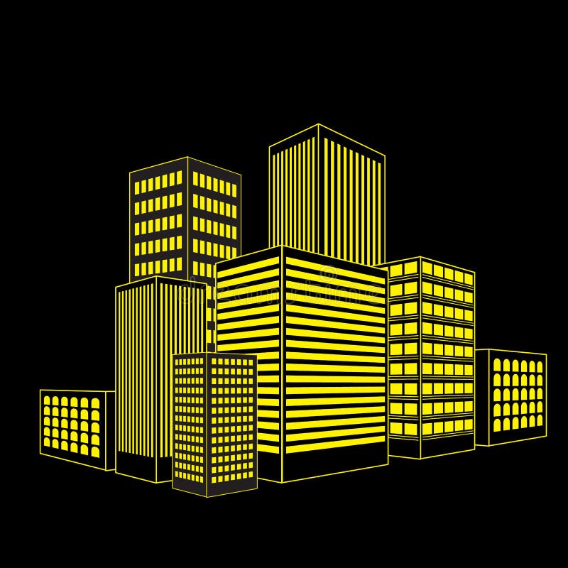 Vector of Graphical Urban Building Stock Vector - Illustration of ...