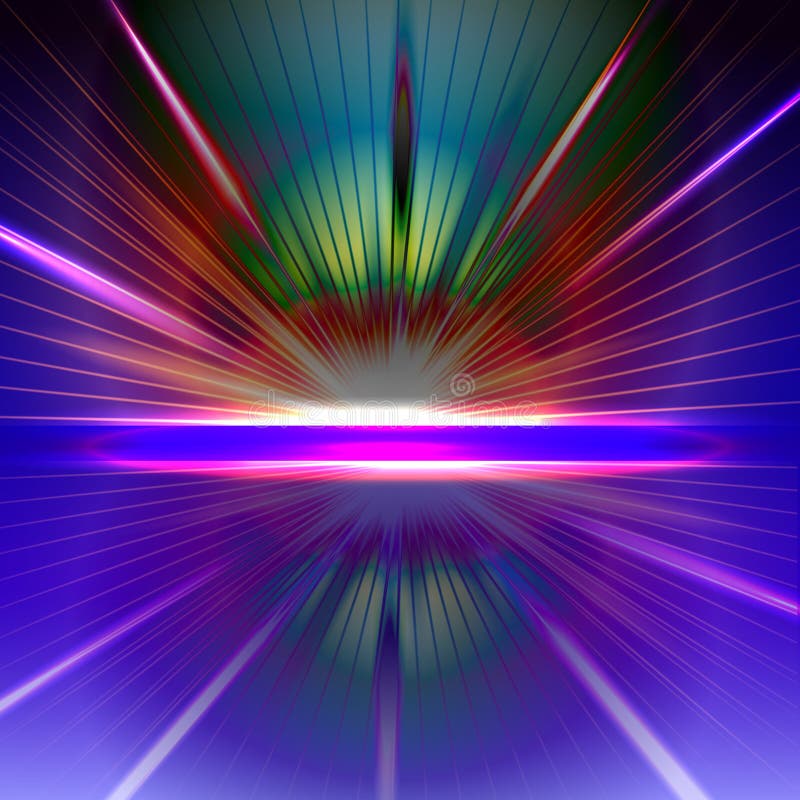 Abstraction. Bright Background with Colored, Glowing Rays Stock Vector ...