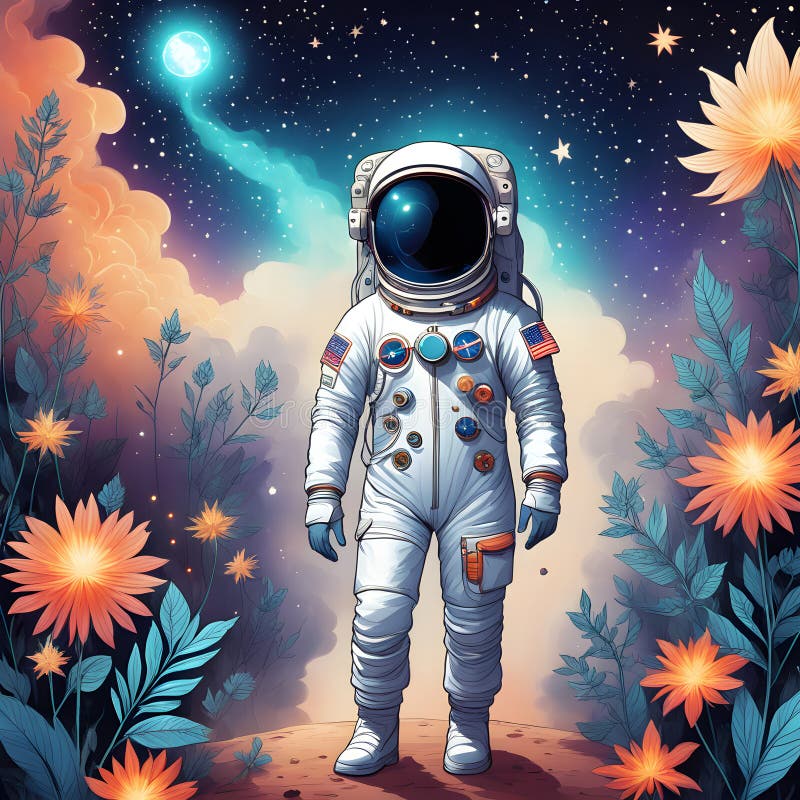 Vector Graphics, Astronauts Explore Mysterious Stars, a Beautiful Land ...