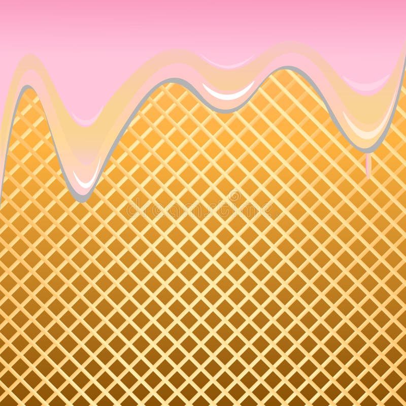 Wafer with Flowing Pink Icing Stock Vector - Illustration of vanilla ...