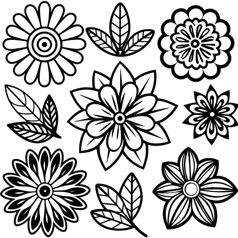 Vector Graphics, CAD Outline Template Set Which Consists of the ...