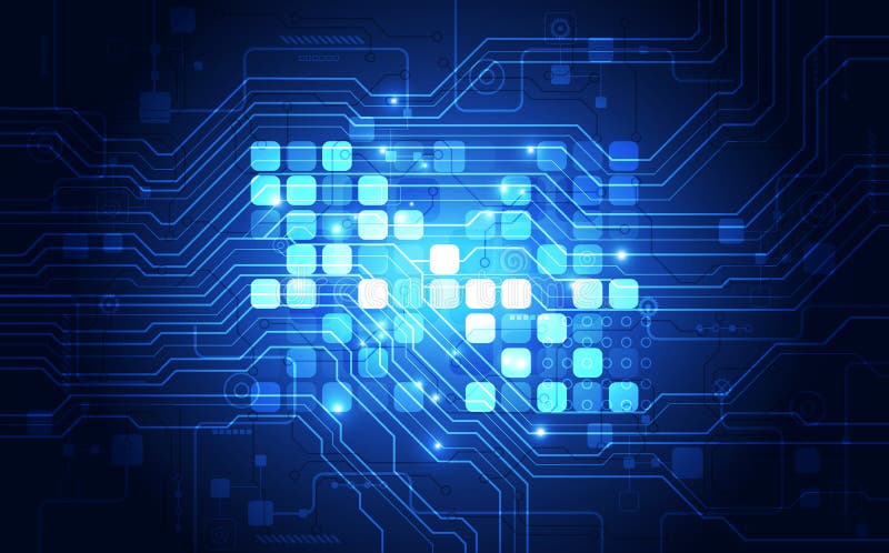 Vector Graphics. Chip Processor Speed Technology Background Stock Vector - Illustration of ...